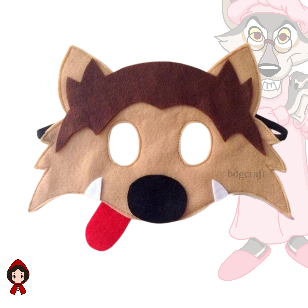 Jual Cosplay Mask WOLF RED RIDING HOOD kain fLanel Drama Teater ...