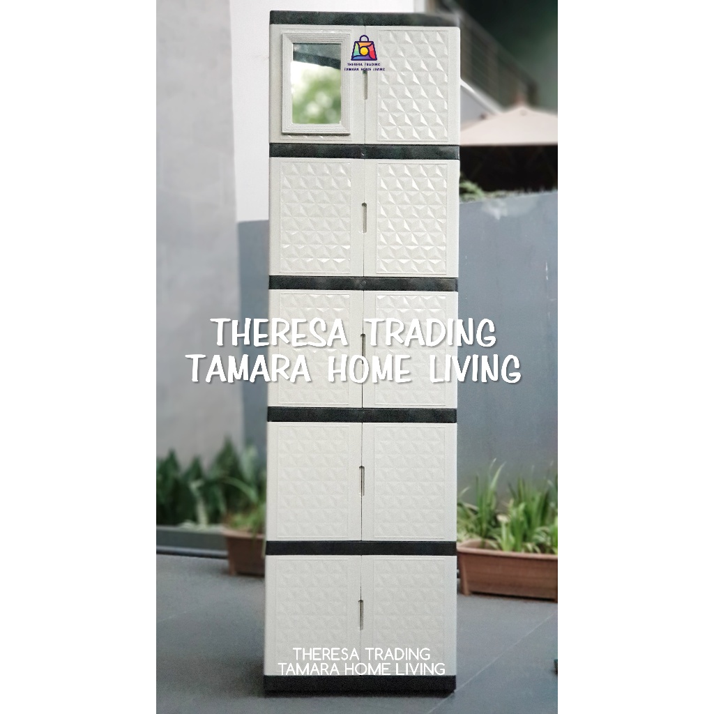 Jual LEMARI PLASTIK SERBA GUNA DIAMOND KACA CERMIN 5 SUSUN 5 DESIGN ...