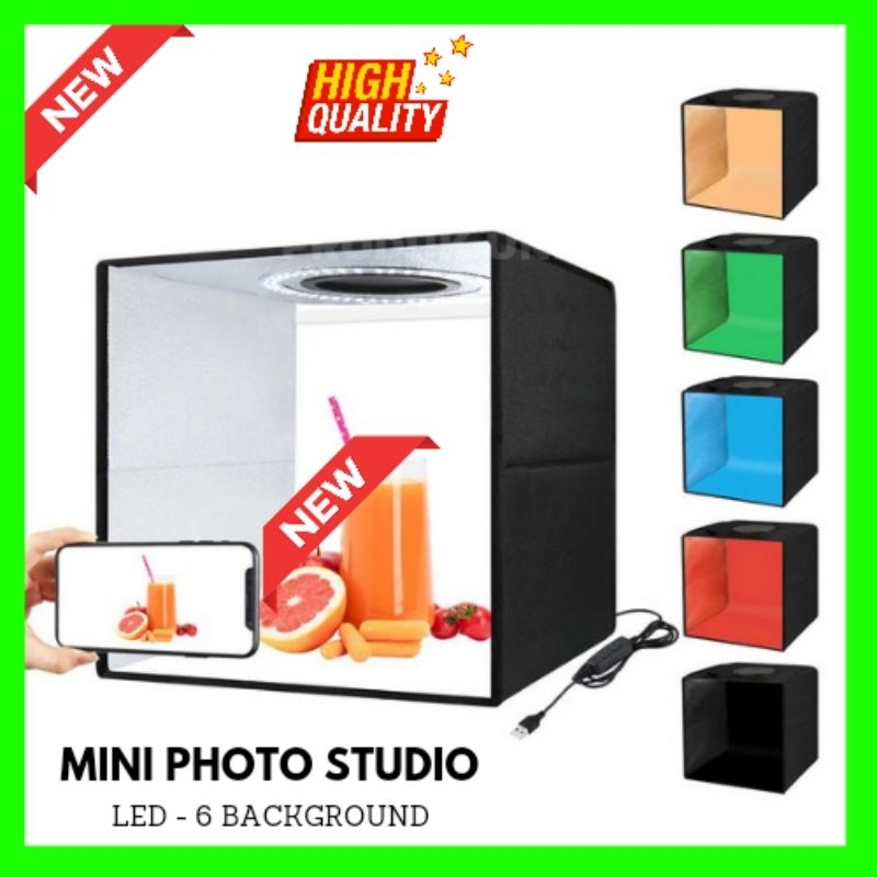 Jual Mini Photo Studio Box Kotak Foto Portable 6 Background TERLENGKAP ...