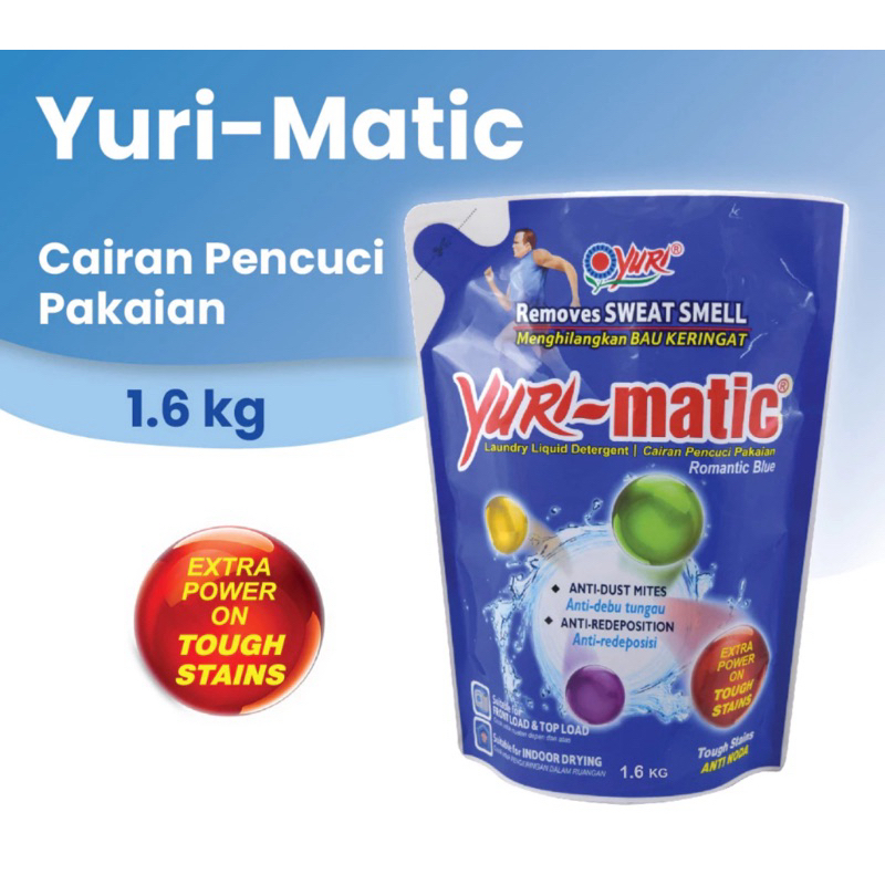 Jual Yuri Matic Laundry Liquid Detergent Pouch [1,6 kg] | Shopee Indonesia