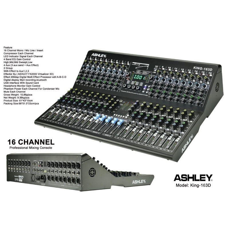 Jual Mixer Ashley King 163D Original 16 Channel ASHLEY KING 163 D ...