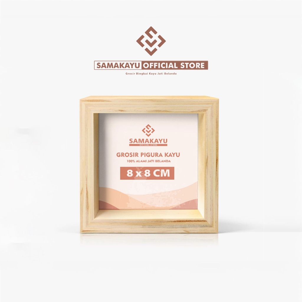 Jual Pigura Frame Foto Kayu Jati Belanda 8x8 CM | Shopee Indonesia