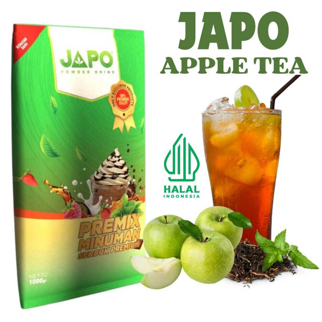 Jual BUBUK MINUMAN INSTAN RASA APPLE TEA 1 Kg JAPO PREMIUM POWDER DRINK ...
