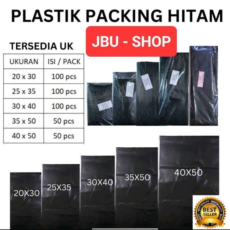 Jual Plastik Packing Hitam 30x40 (isi 100pcs) / 25x35 (isi 100 pcs ...