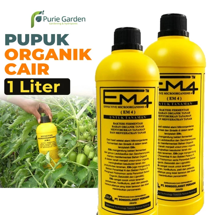 Jual Pupuk Organik Cair Tanaman EM4 Pertanian Mikro Organisme 1 Liter | Shopee Indonesia