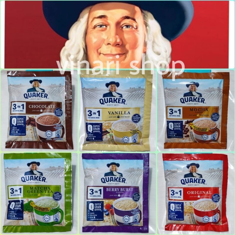 Jual Quaker Malaysia 3 in 1 Sachet 30gr/ Sereal Oatmeal Makanan Sehat ...