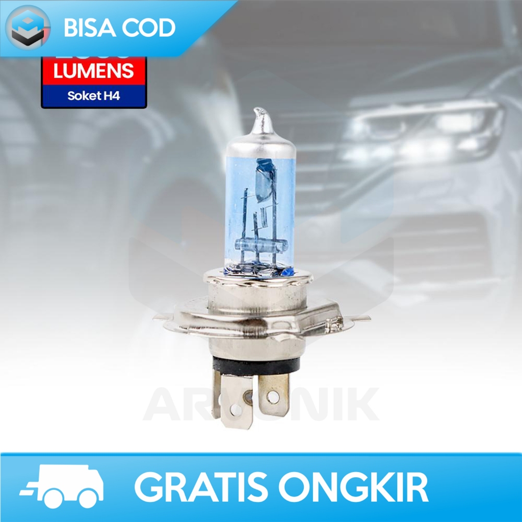 Jual LAMPU DEPAN MOBIL LED SUPER TERANG H4 HEADLAMP CAR S&N P43T ...