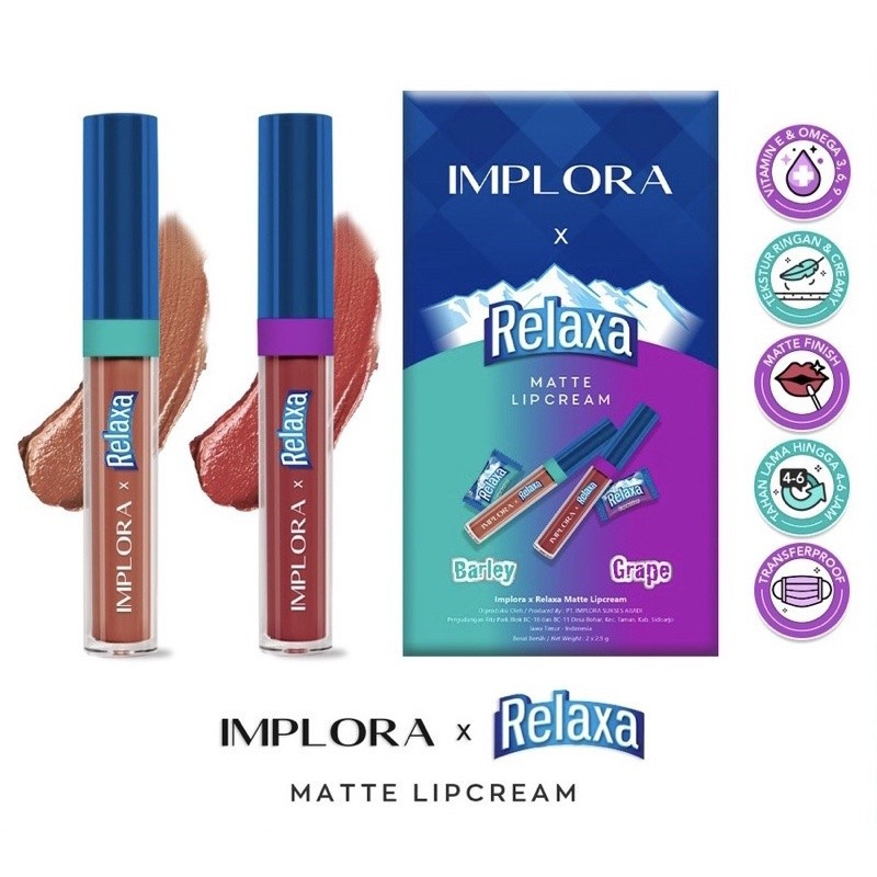 Jual SKINMED ~ IMPLORA X RELAXA MATTE LIPCREAM / IMPLORA LIP | Shopee ...