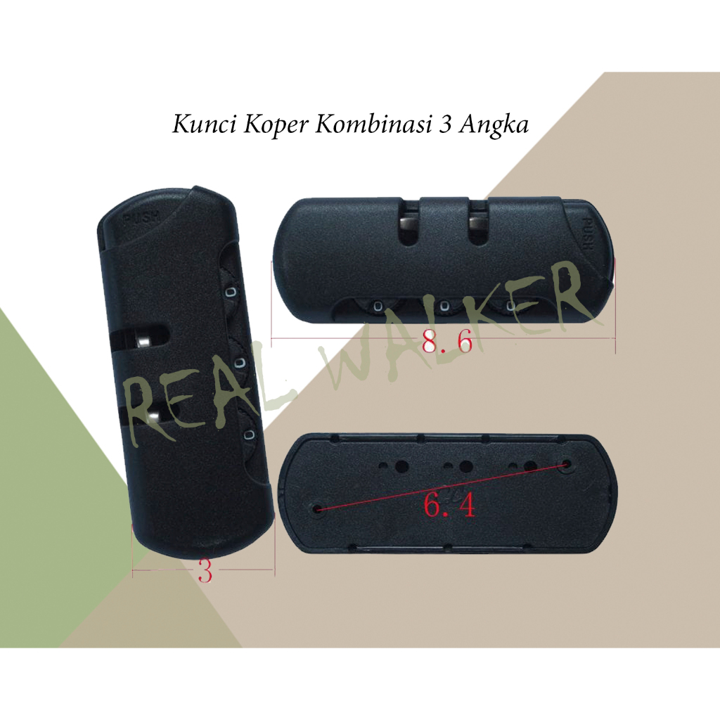 Jual Spare Part Koper - Kunci Kombinasi 3 Angka | GRATIS BAUT | Shopee ...