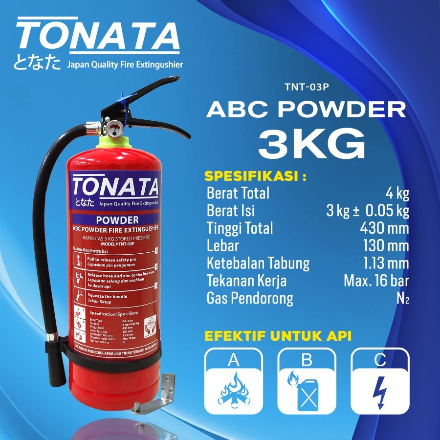 Jual APAR 3KG TONATA / ABC Powder / Set Komplit | Shopee Indonesia