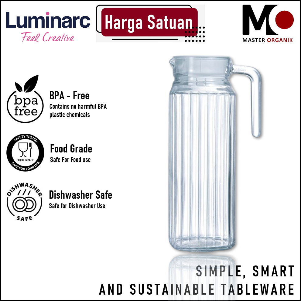 Jual Luminarc Quadro Pitcher Teko | Quadro Jug 1,1L | Teko Pitcher Kaca ...
