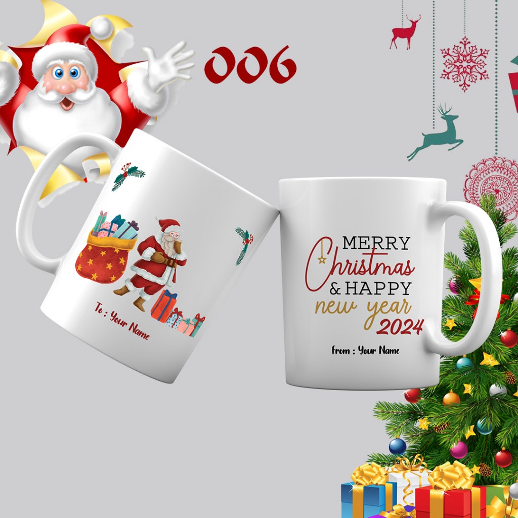 Jual SOUVENIR NATAL / MUG KADO NATAL / CETAK GELAS MERRY CHRISTMAS ...