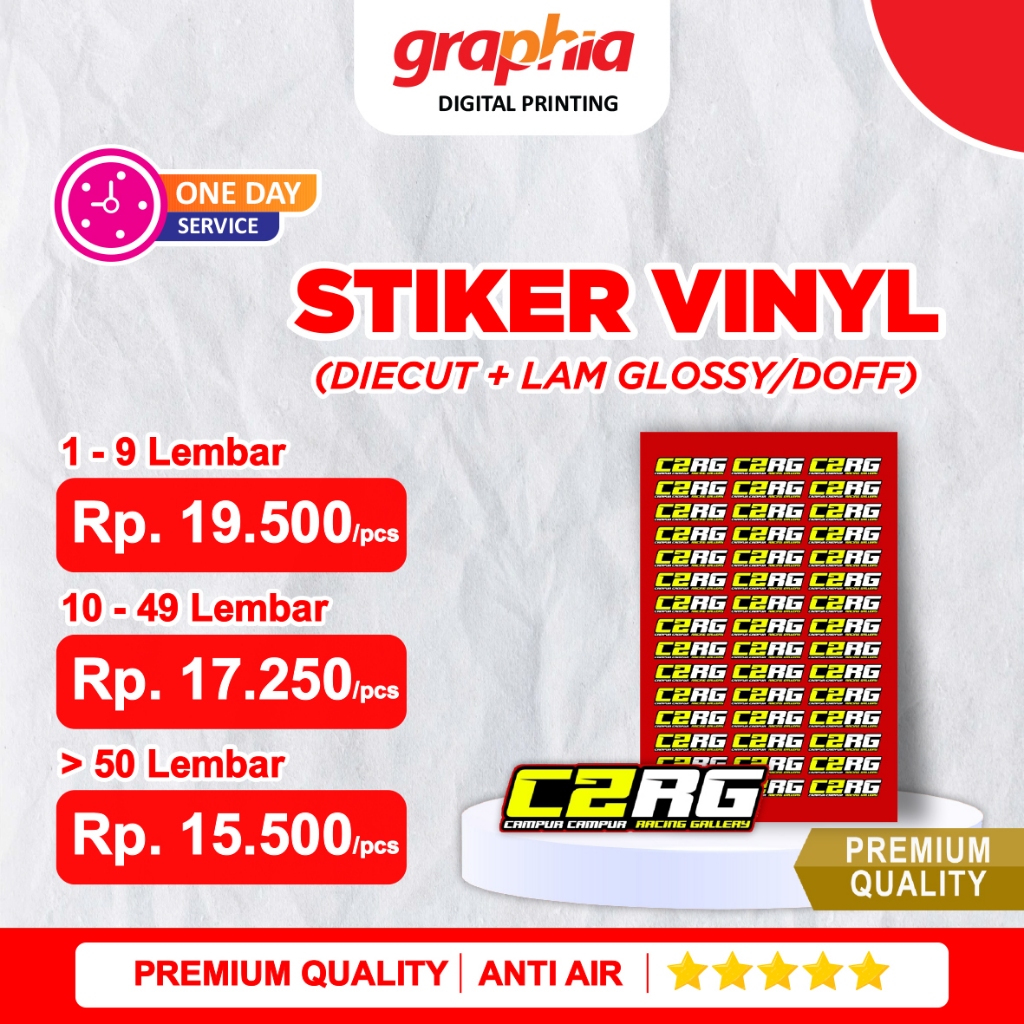 Jual Print Sticker Vinyl Glossy / Doff / Transparant + Die Cut A3 ...