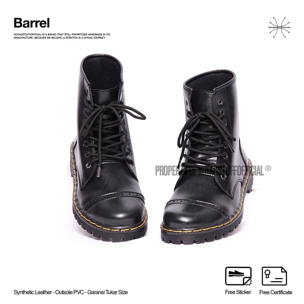 Jual Voyagstuffofficial - Barrel Boots 8Hole Black pria | Shopee Indonesia