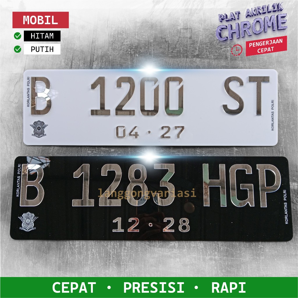 Jual Variasi Plat Nomor Mobil Chrome 3D Timbul Bahan Akrilik Mirror ...