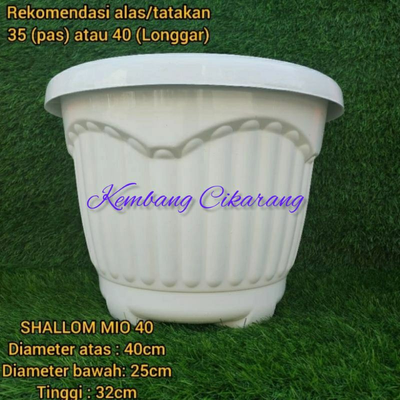 Jual (1pc) SHALLOM MIO 40 (40cm) : pot bunga motif belimbing tebal kuat ...