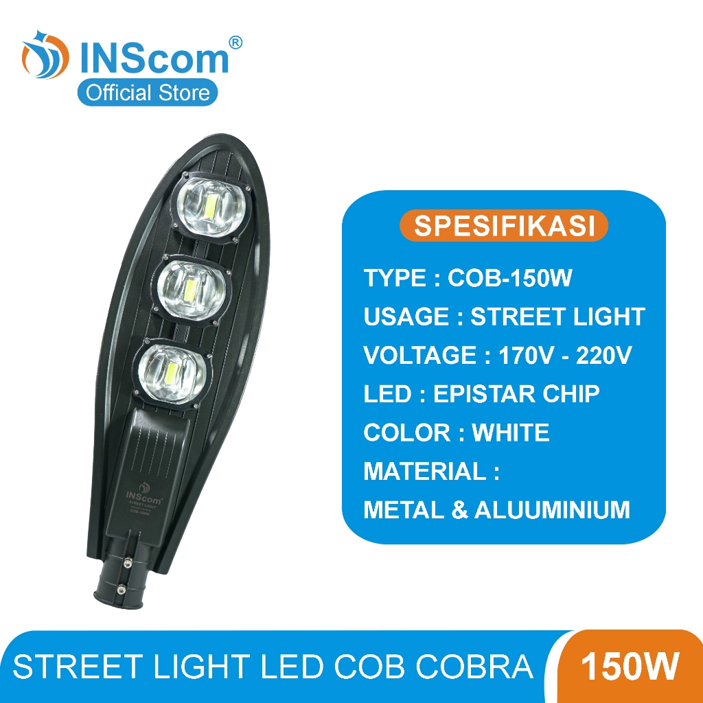 Jual LAMPU JALAN PJU KOBRA 150 WATT LISTRIK STREET LIGHT LED COB COBRA 150W | Shopee Indonesia