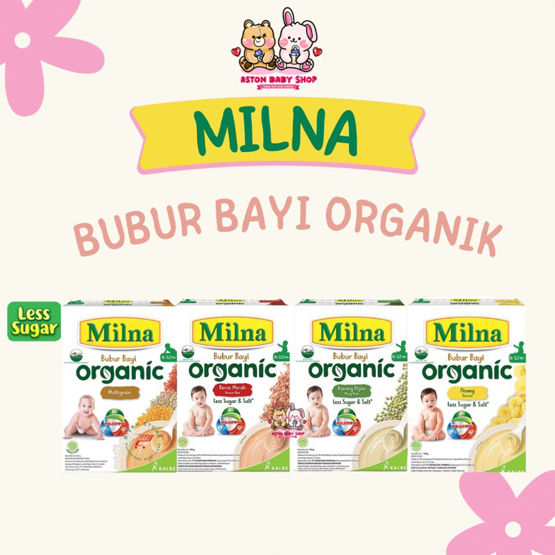 Jual Milna Bubur Bayi ORGANIK 6m+/8m+ Bubur Instant Bayi 6 Bulan & 8 ...