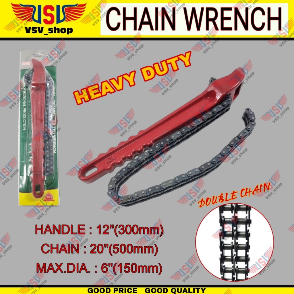 Jual Kunci Oli Filter Rantai 12" Double Chain Wrench Kunci Rantai Pipa ...