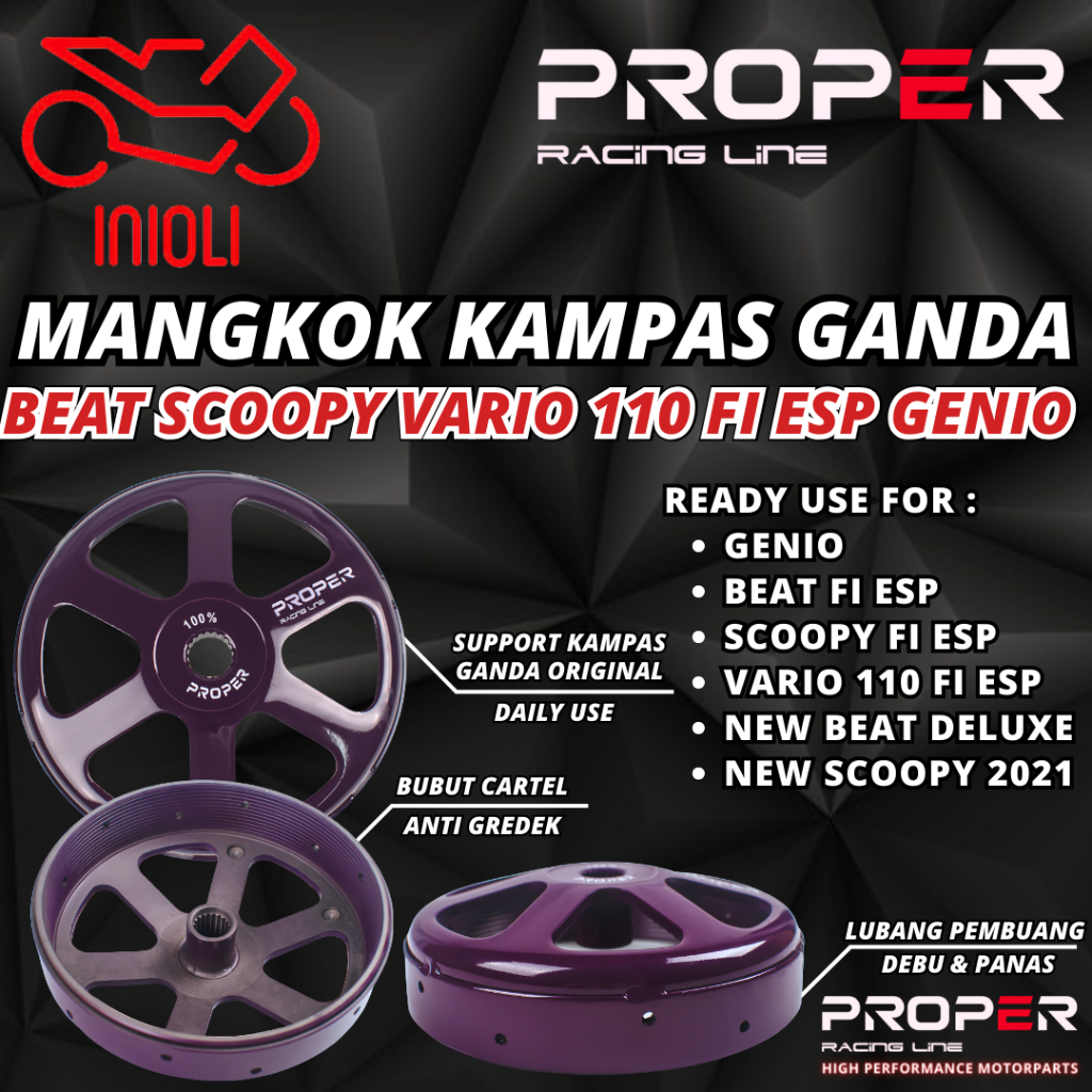Jual MANGKOK KAMPAS GANDA PROPER RACING LINE BEAT SCOOPY VARIO 110 FI ...