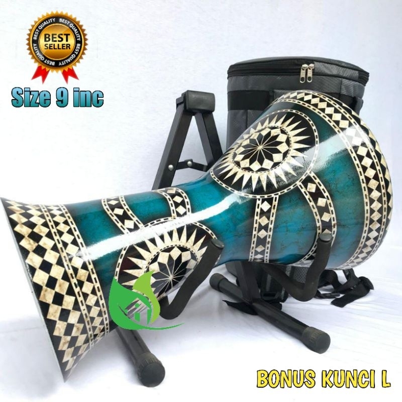 Jual Darbuka 9 inchi motif biru Mesir Bonus kunci L | Shopee Indonesia