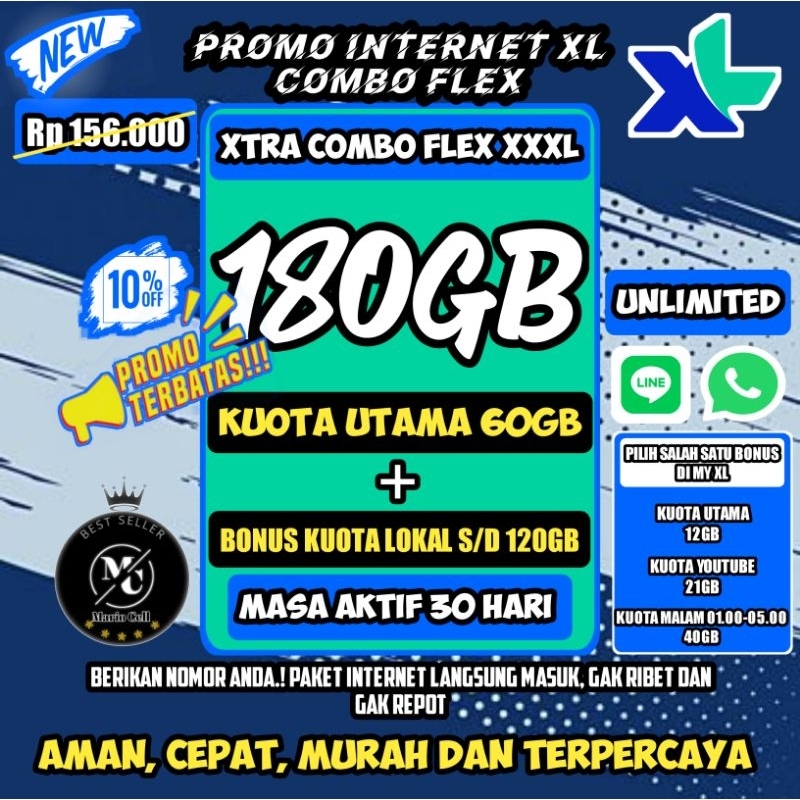 Jual PROMO INTERNET XL - XTRA COMBO FLEX 60GB + KUOTA LOKAL HINGGA ...