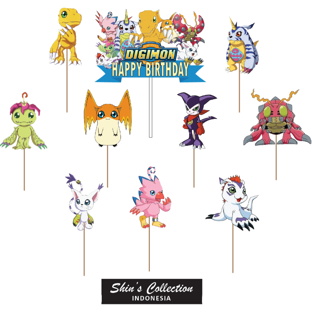 Jual Cake topper DIgimon New isi 10 pcs | Shopee Indonesia