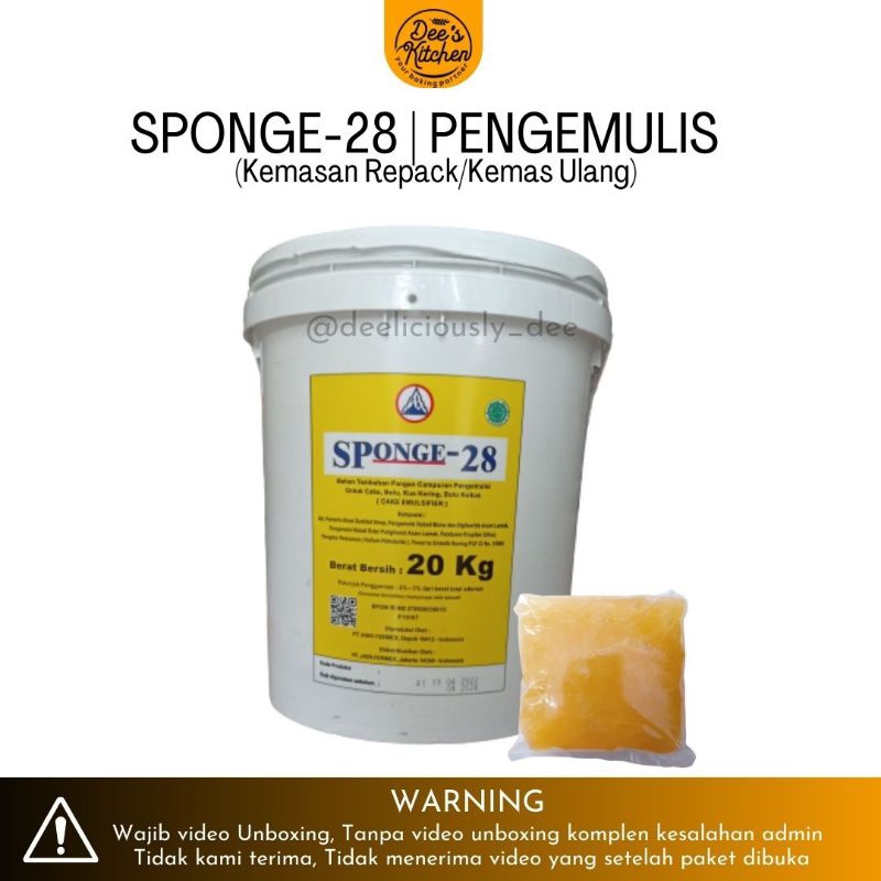 Jual [Repack 100gr] SPONGE 28 Pelembut Pengembang Kue (Cake Emulsifier ...