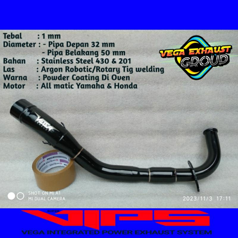 Jual leher knalpot racing warna hitam Powder Coating Full banding lass ...