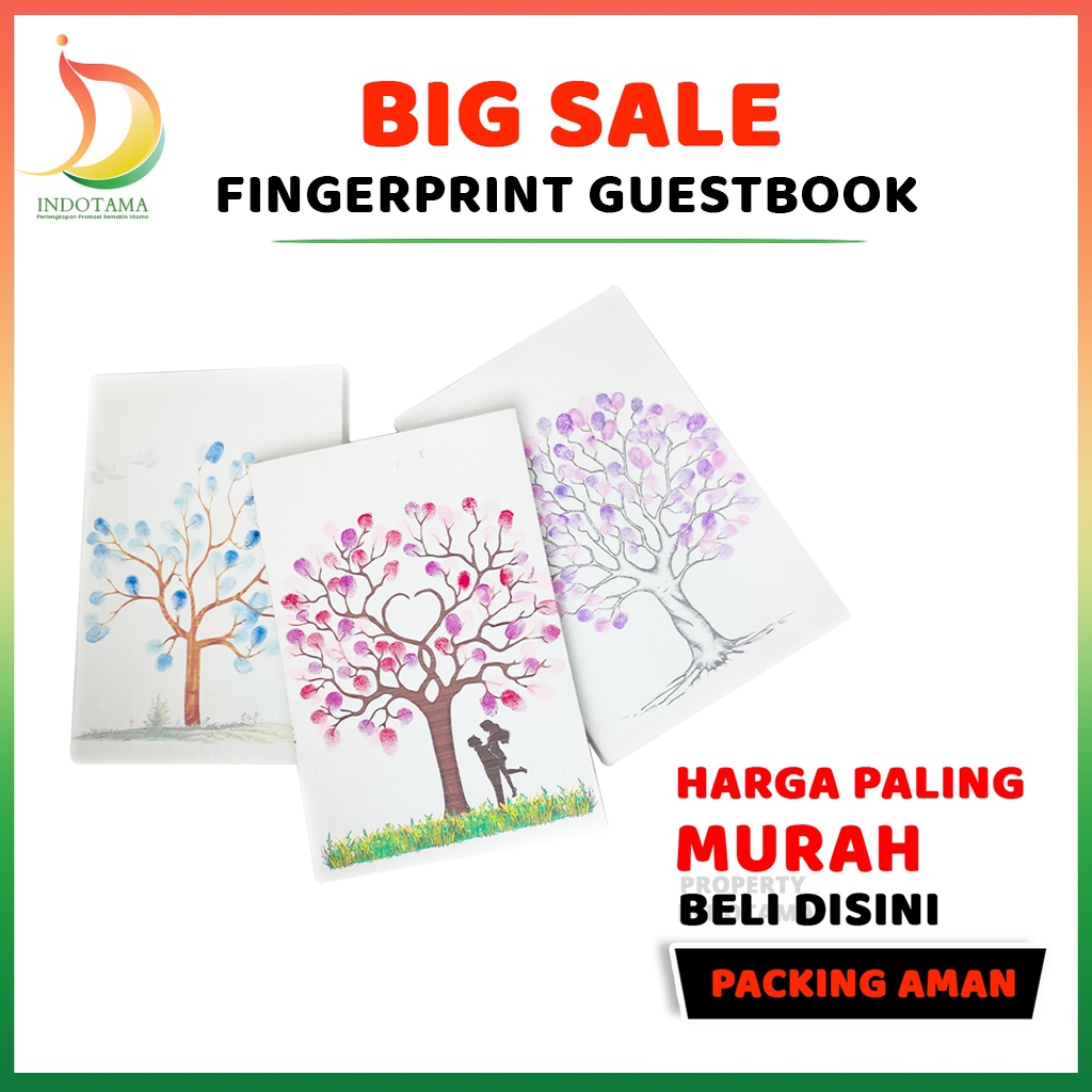 Jual Kanvas Lukis Tree Fingerprint Guest Book 20x30 cm Canvas Sketsa ...