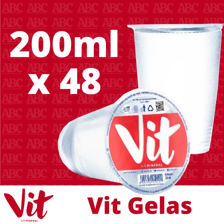 Jual Vit | 200 ml x 48 | Vit Gelas | Air Minum | Air Mineral | Shopee Indonesia