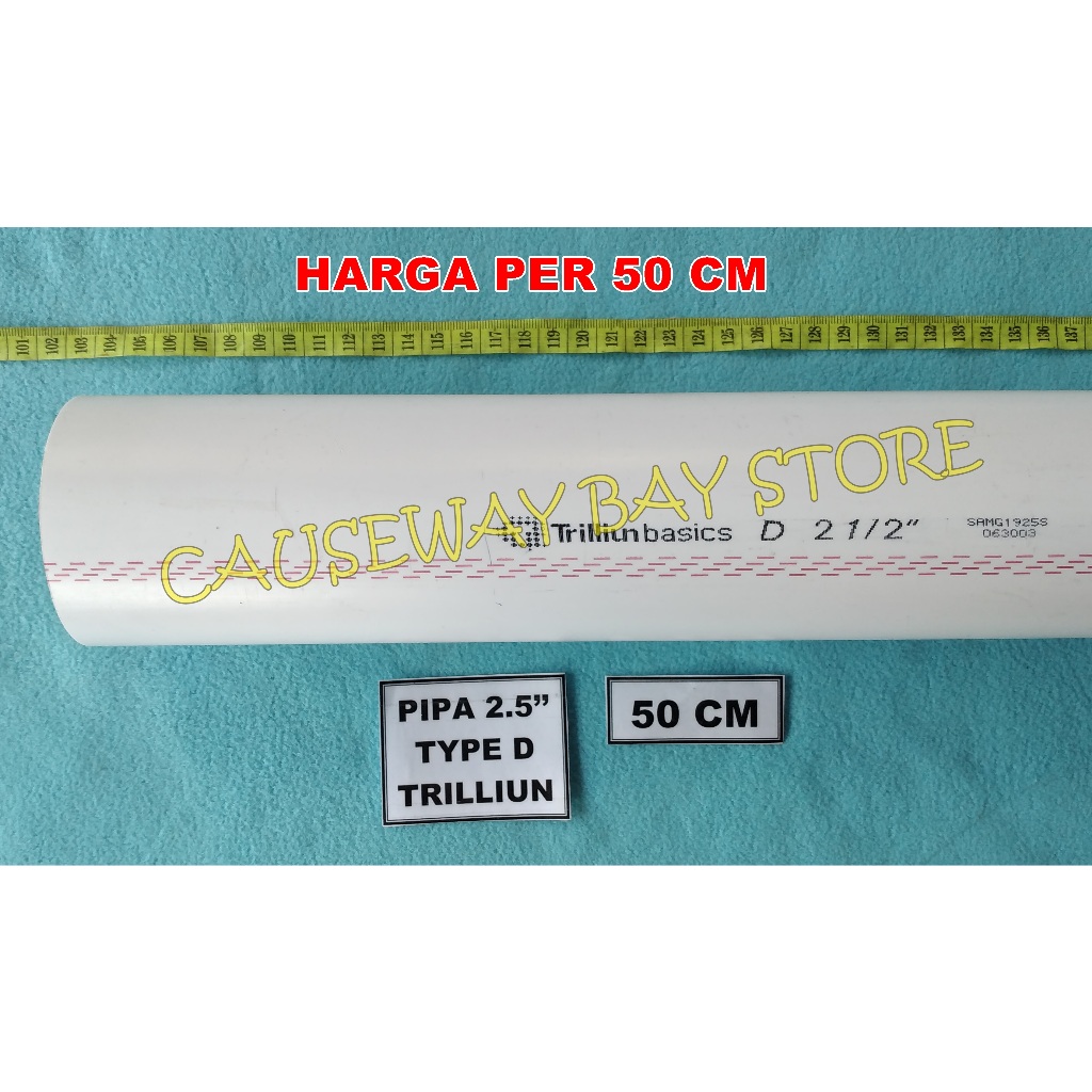 Jual Pipa PVC 2,5 INCH D TRILLIUN PUTIH 50CM | Shopee Indonesia