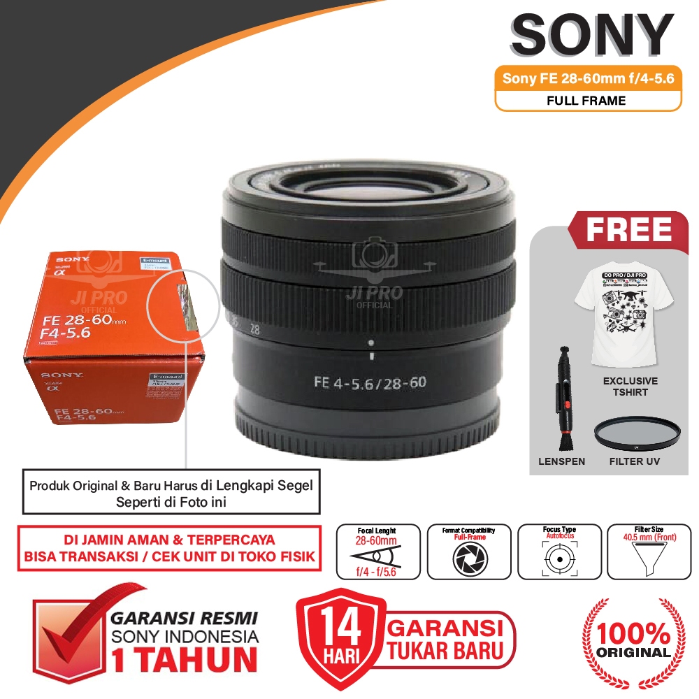 Jual Lensa Sony FE 28-60mm f4-5.6 Lens Full Frame Original | Shopee ...