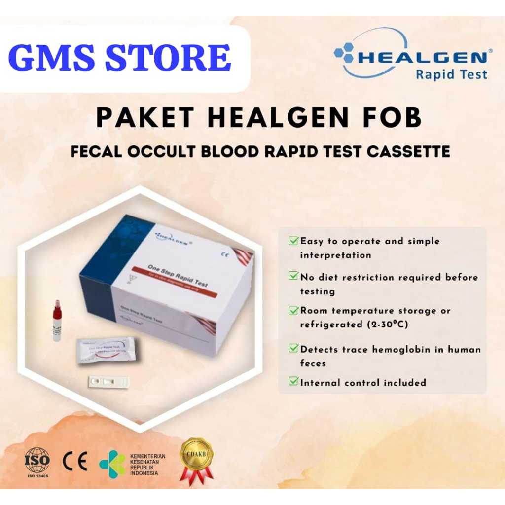 Jual Rapid test FOB ( fecal occult blood ) cassete healgen | Shopee ...