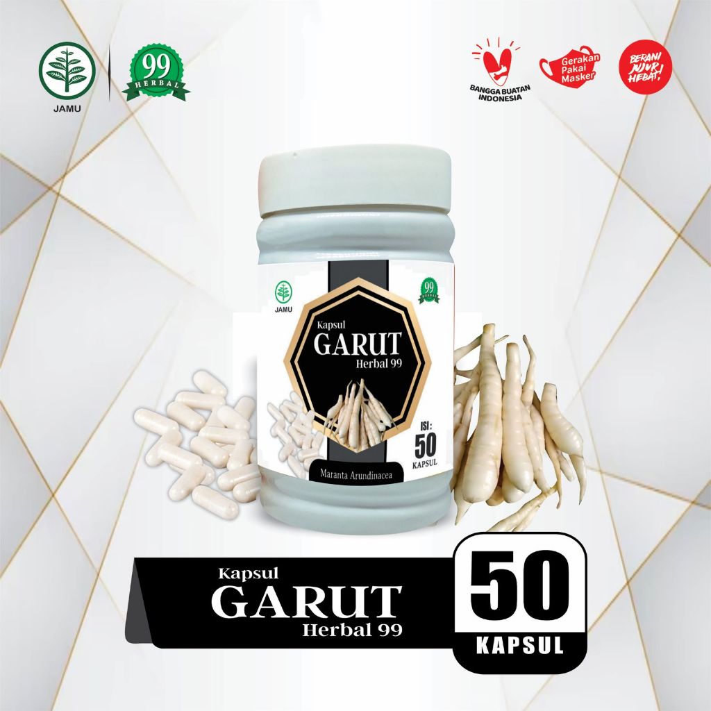 Jual Kapsul Pati Umbi Garut | Herbal 99 | Untuk Atasi Asam Lambung GERD ...