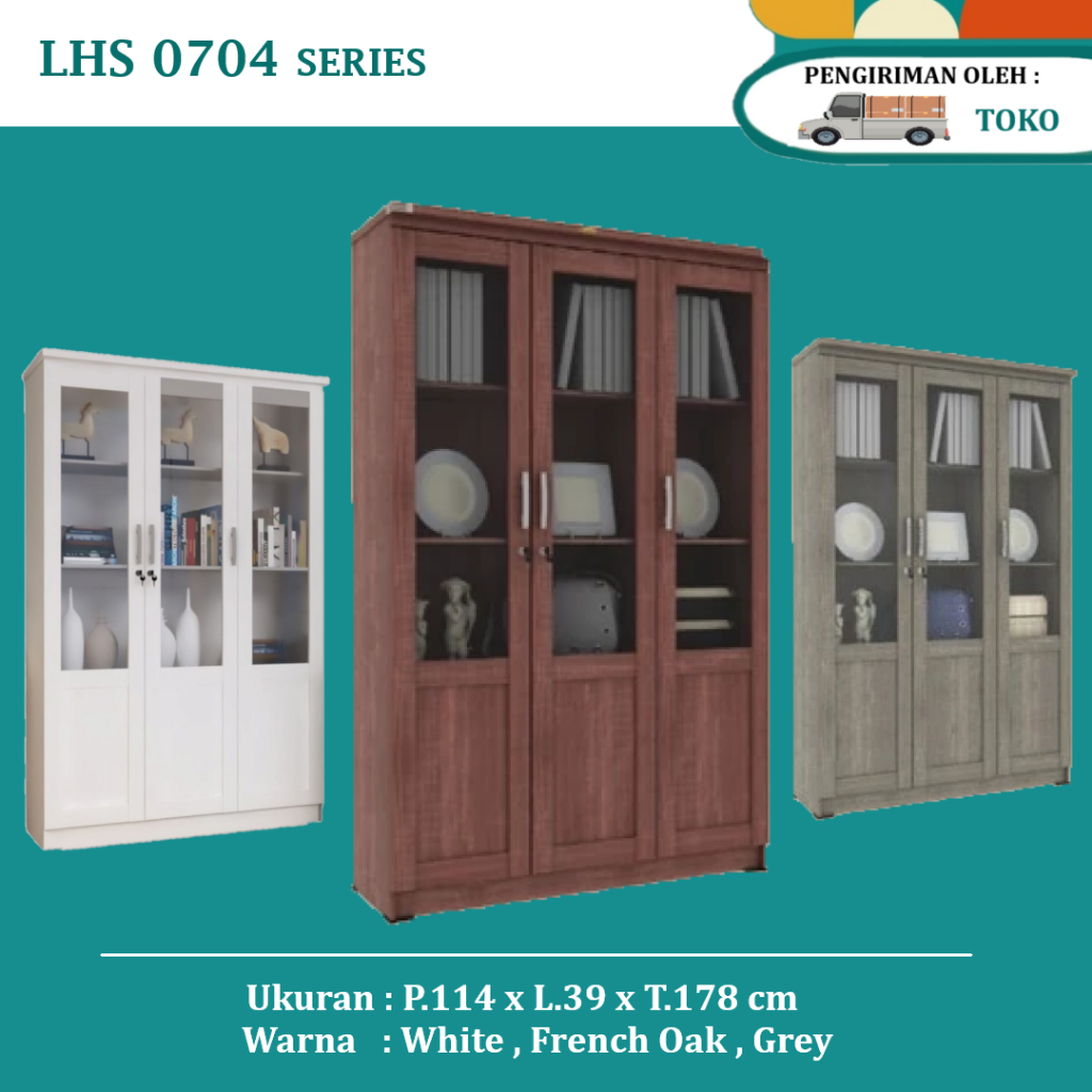 Jual Lemari Buku | Rak Buku | Lemari Pajangan | Lemari Serbaguna LHS 0704 | Shopee Indonesia