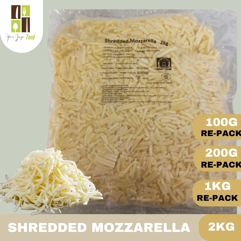 Jual Dairy Partner Mozarella Cheese Shredded / Keju Mozarella Parut ...