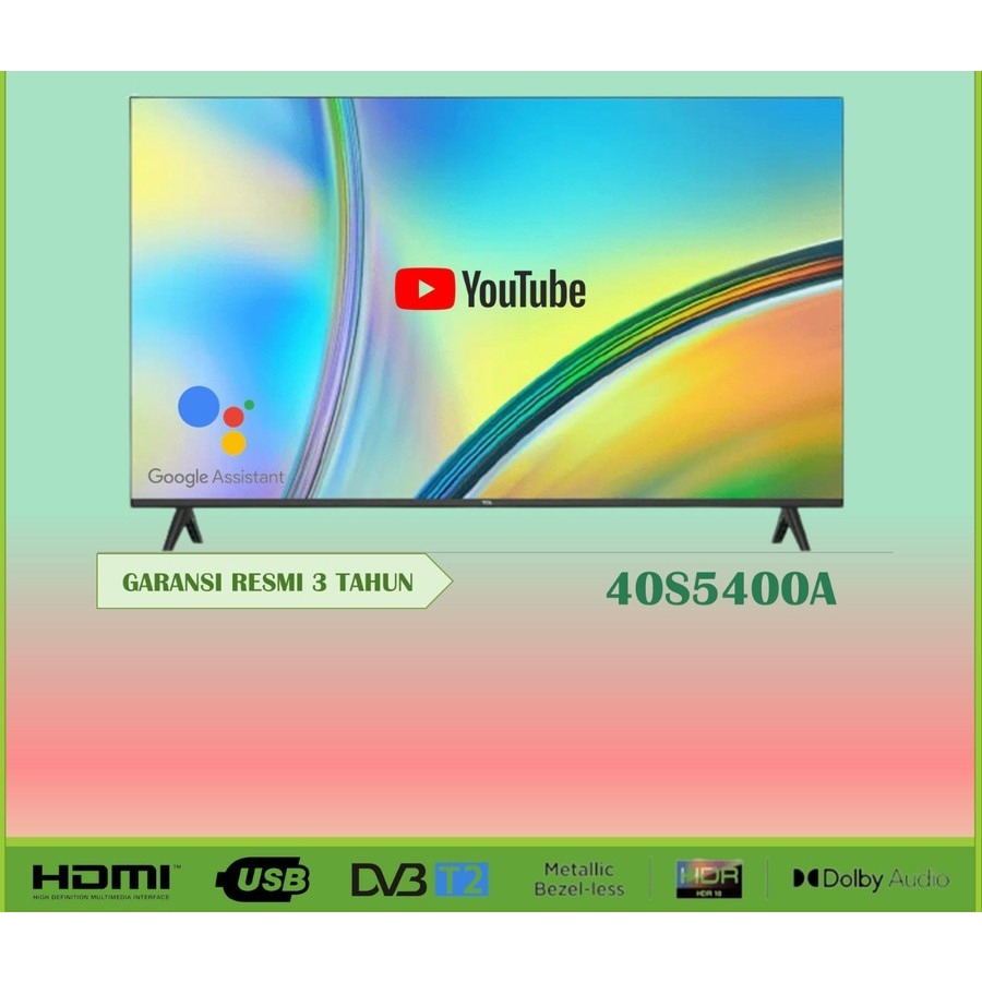 Jual TCL LED 40 Inch 40S5400A Full HD ANDROID 11 Frameless | Shopee ...