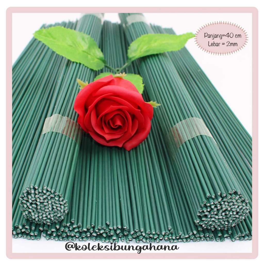 Jual TANGKAI BUNGA ARTIFICIA / TANGKAI KAWAT BUNGA PLASTIK | Shopee ...