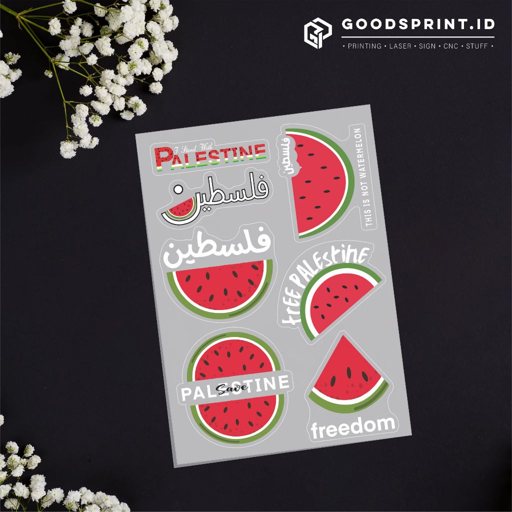 Jual STIKER FREE PALESTINE Stiker Save Palestina Semangka Stiker ...