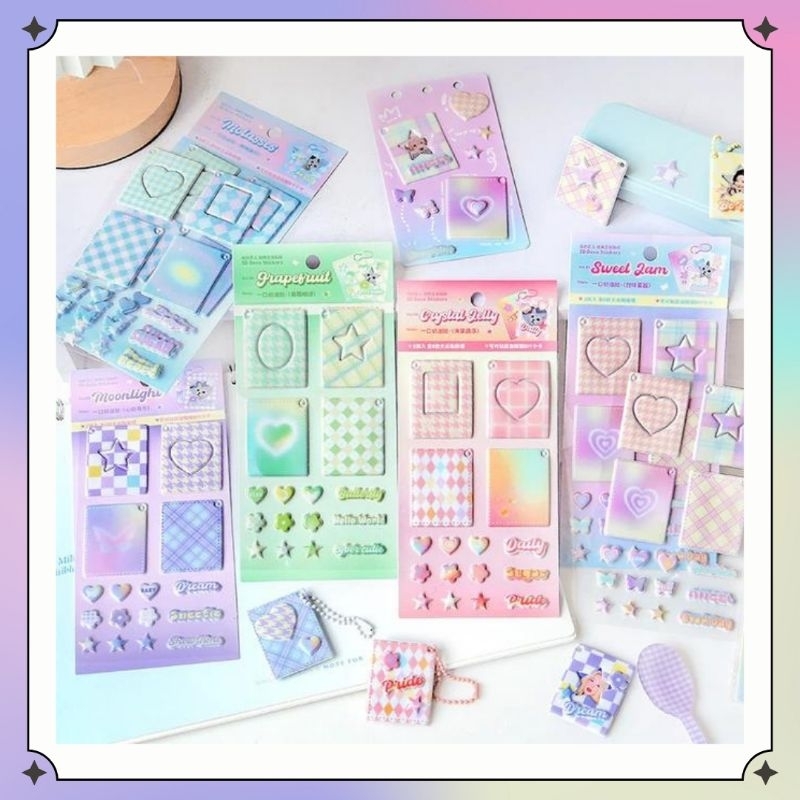 Jual 1 Lembar Sticker Spons Pvc Bingkai Foto Mini Motif Denim Frame Id ...