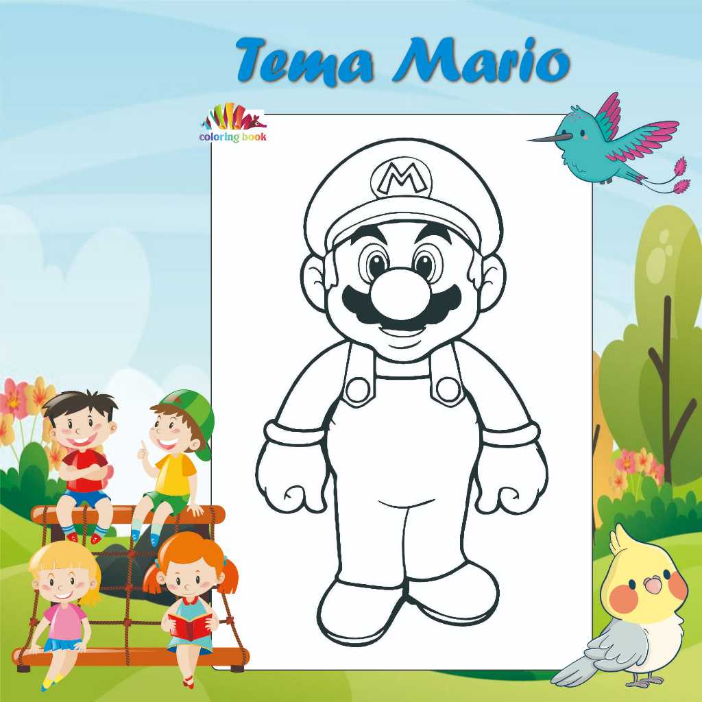 Jual KERTAS MEWARNAI / COLORING / KERTAS GAMBAR / MARIO BROS / KERTAS ...