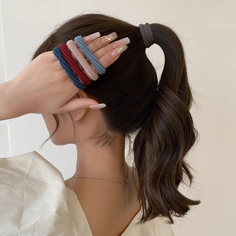 Jual [5pcs] Ikat Rambut Korea Elastis Motif Karet Kuncir Rambut Bahan ...