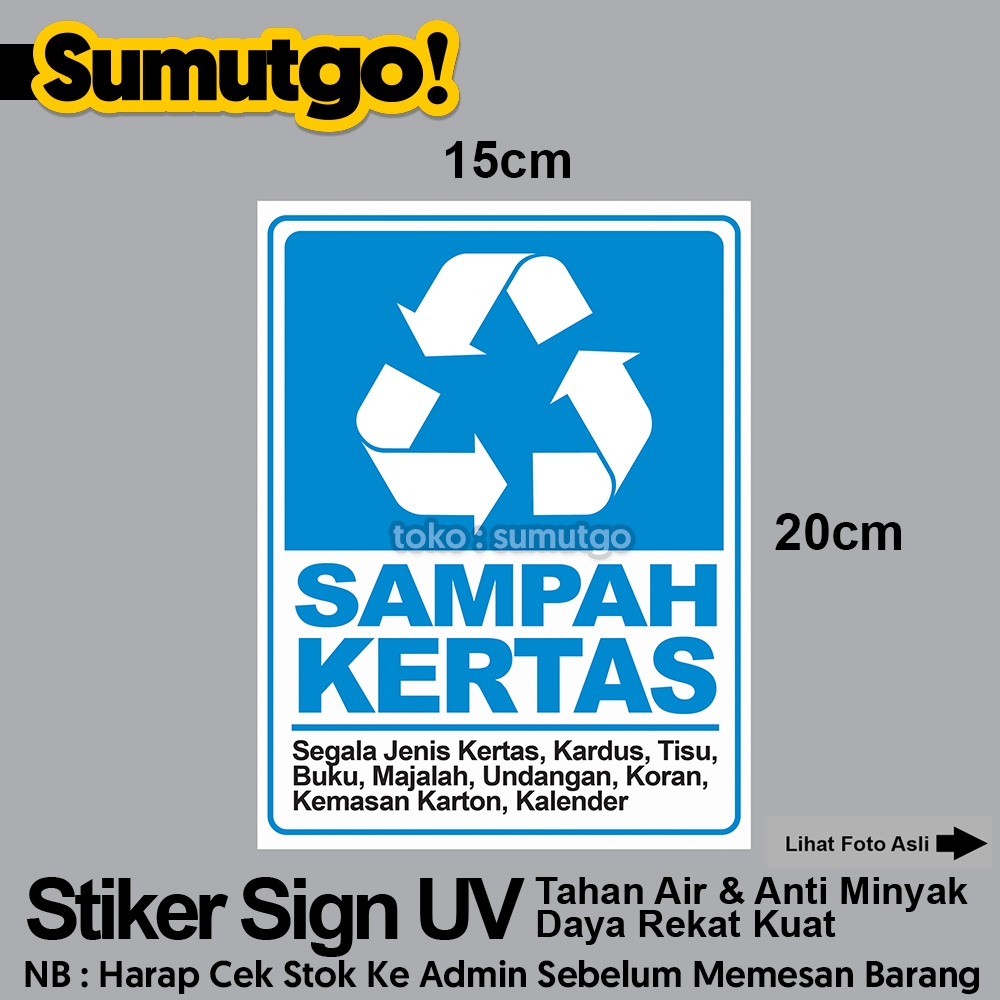 Jual Stiker Sampah Kertas Kardus Karton Tisu Buku Majalah Koran Limbah ...