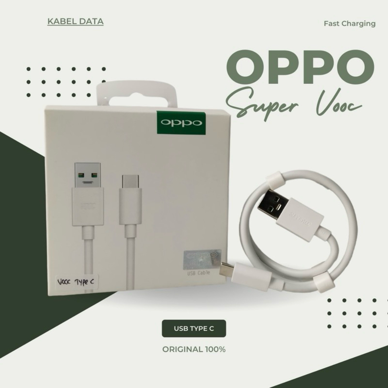 Jual KABEL DATA OPPO SUPER VOOC TIPE-C ORIGINAL 100% FAST CHARGING ...