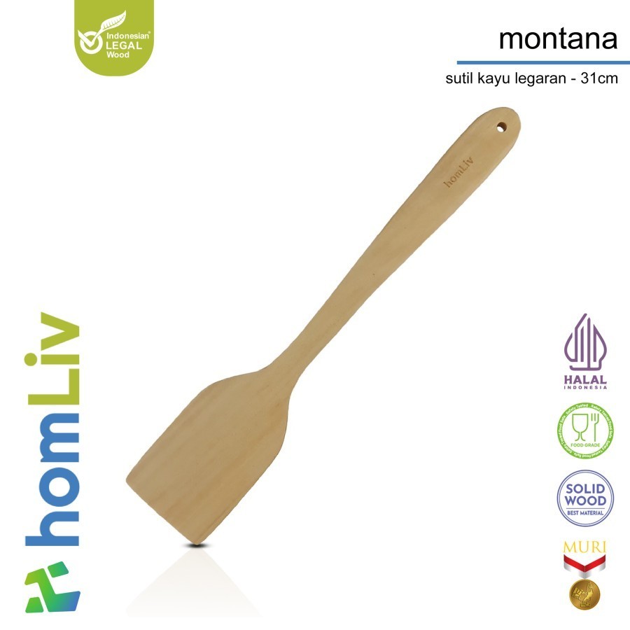 Jual Sutil Kayu HomLiv Foodgrade Montana Wood Alat Masak Spatula ...