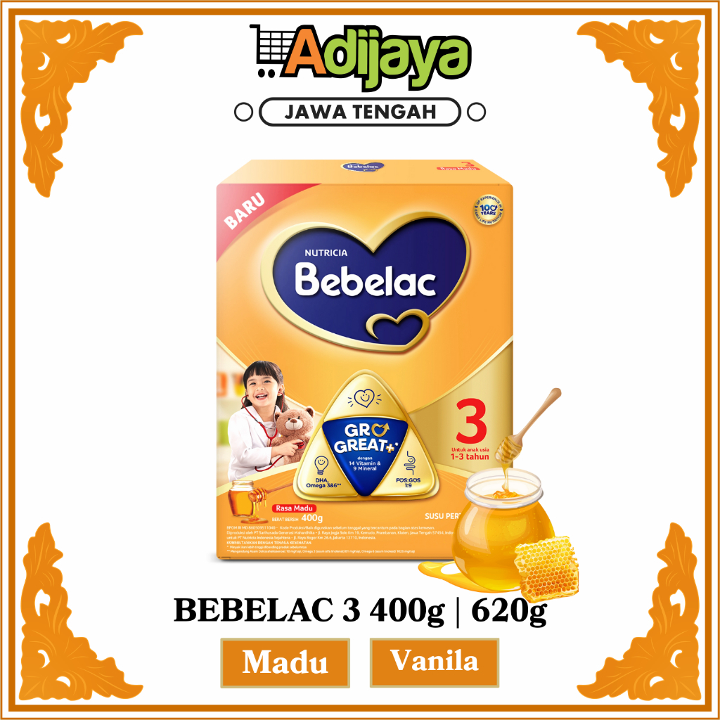 Jual Bebelac 3 Madu Vanila Susu Pertumbuhan Bubuk Anak | 400g 620g ...