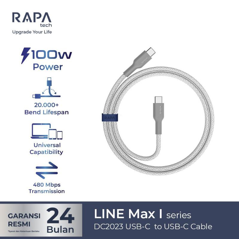 Jual RAPAtech Line Max I Kabel Super Charging PD100W USB C to USB C ...