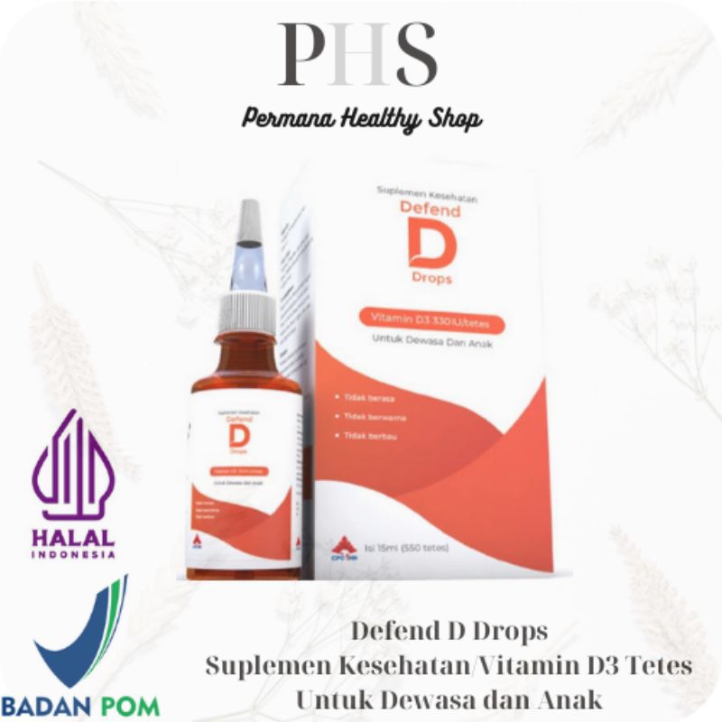 Jual Defend D Drops - Vitamin D3 Tetes anak, bayi, dewasa 330 iu per ...