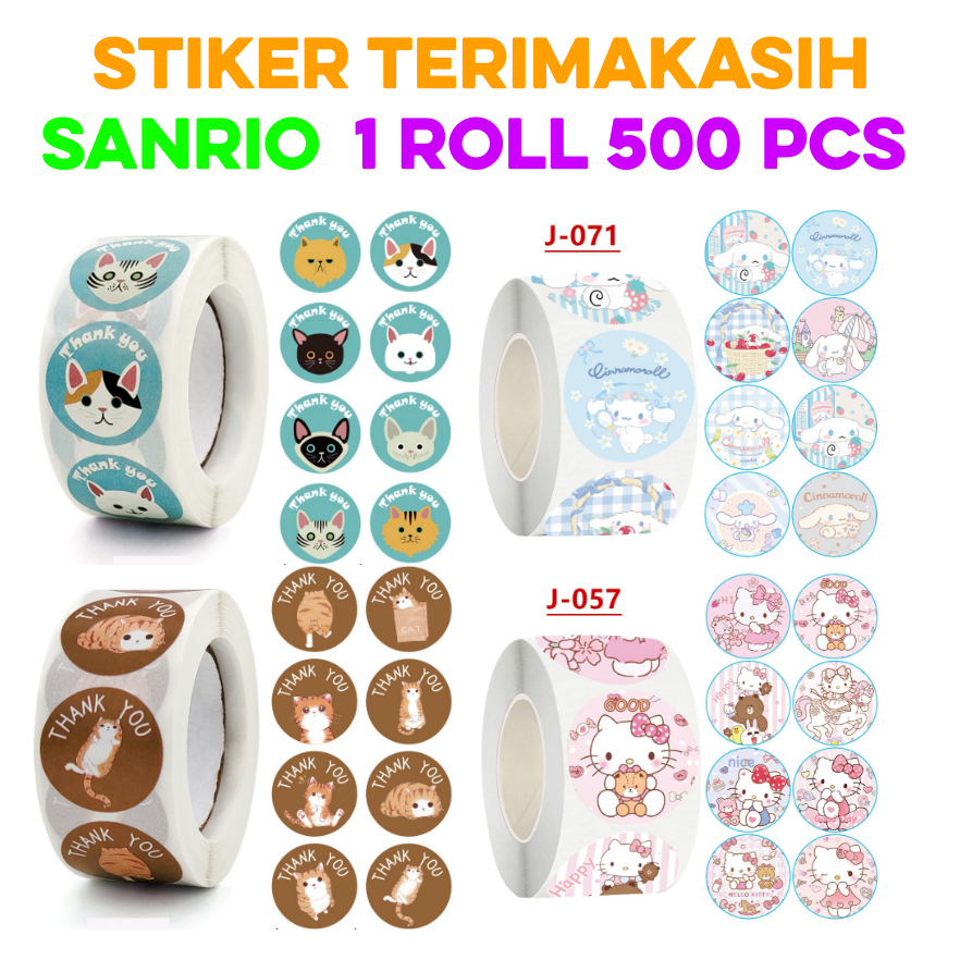 Jual Stiker Thank You Label 500 Pcs Sticker 2.5cm Bulat ST001 | Shopee Indonesia